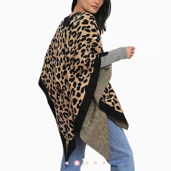 kate spade | Sweaters | Kate Spadenwt Leopard Print Poncho Shrug One ...